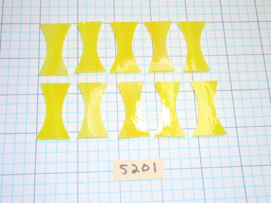 10 Pc Hourglass Shape Stained Glass Mosaic Tiles Yellow 5201 - Etsy