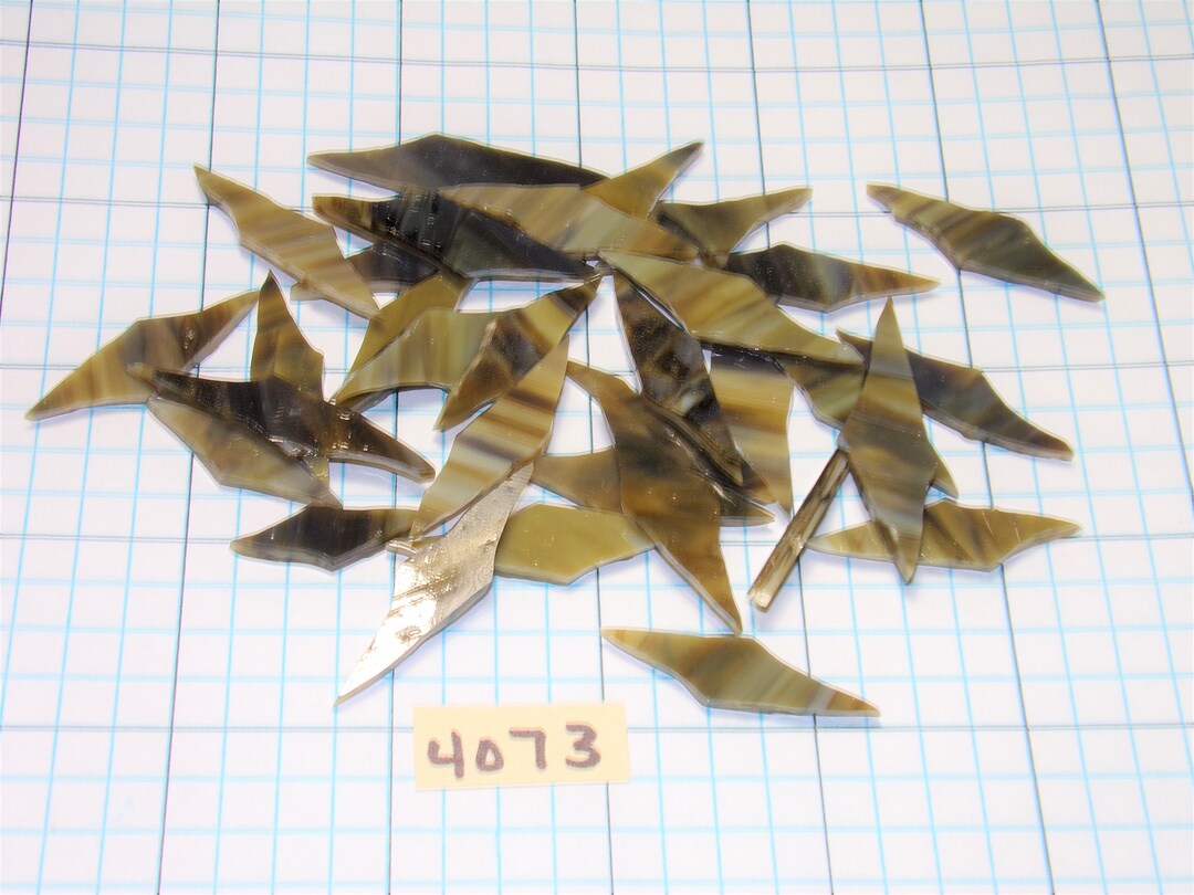 Golden Brown Opaque Stained Glass Nipped Mosaic Tiles / Shards - Trees ...