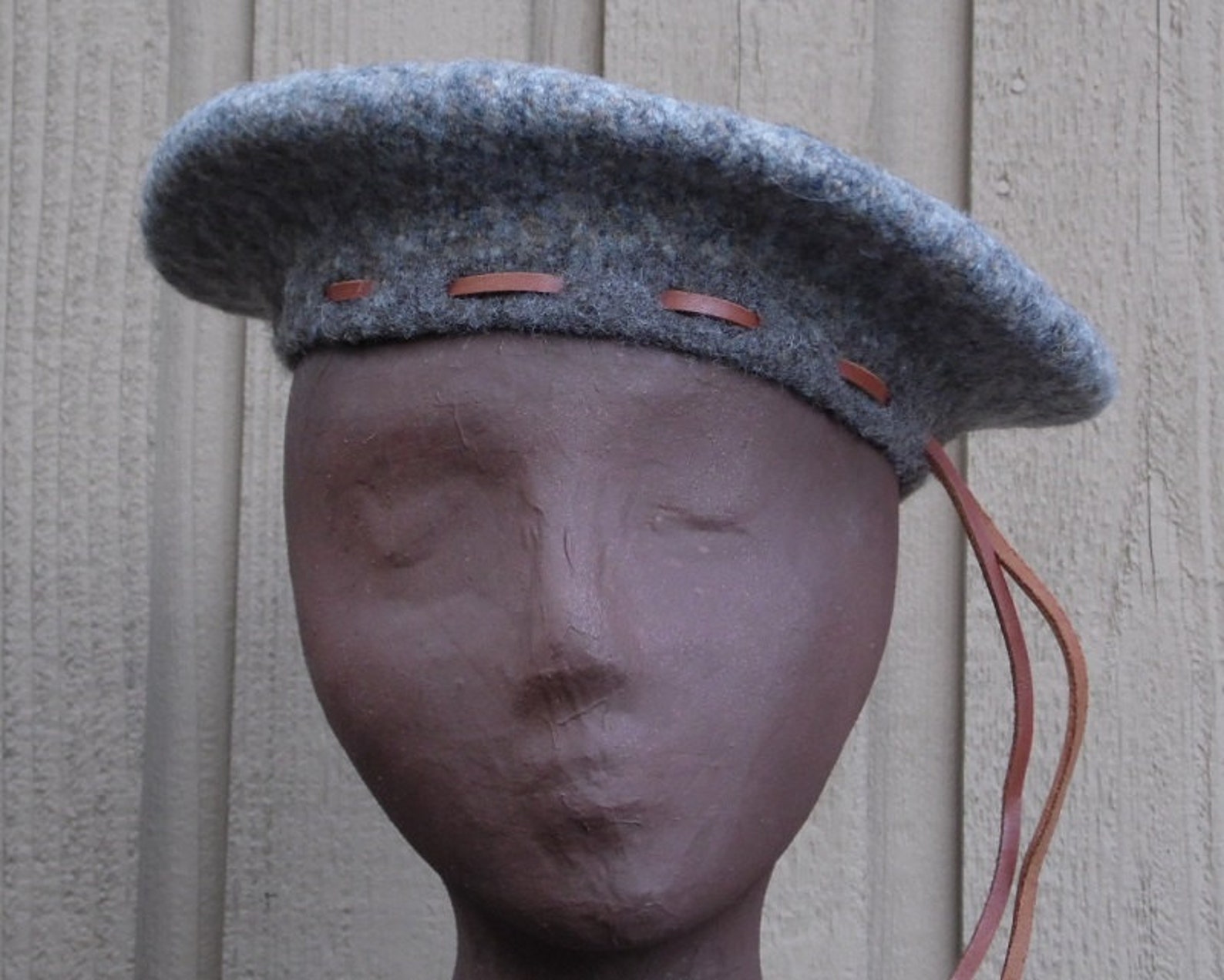 Scottish Bonnet- Knitted and Felted Grey/tan Heathered Wool M Size - Etsy
