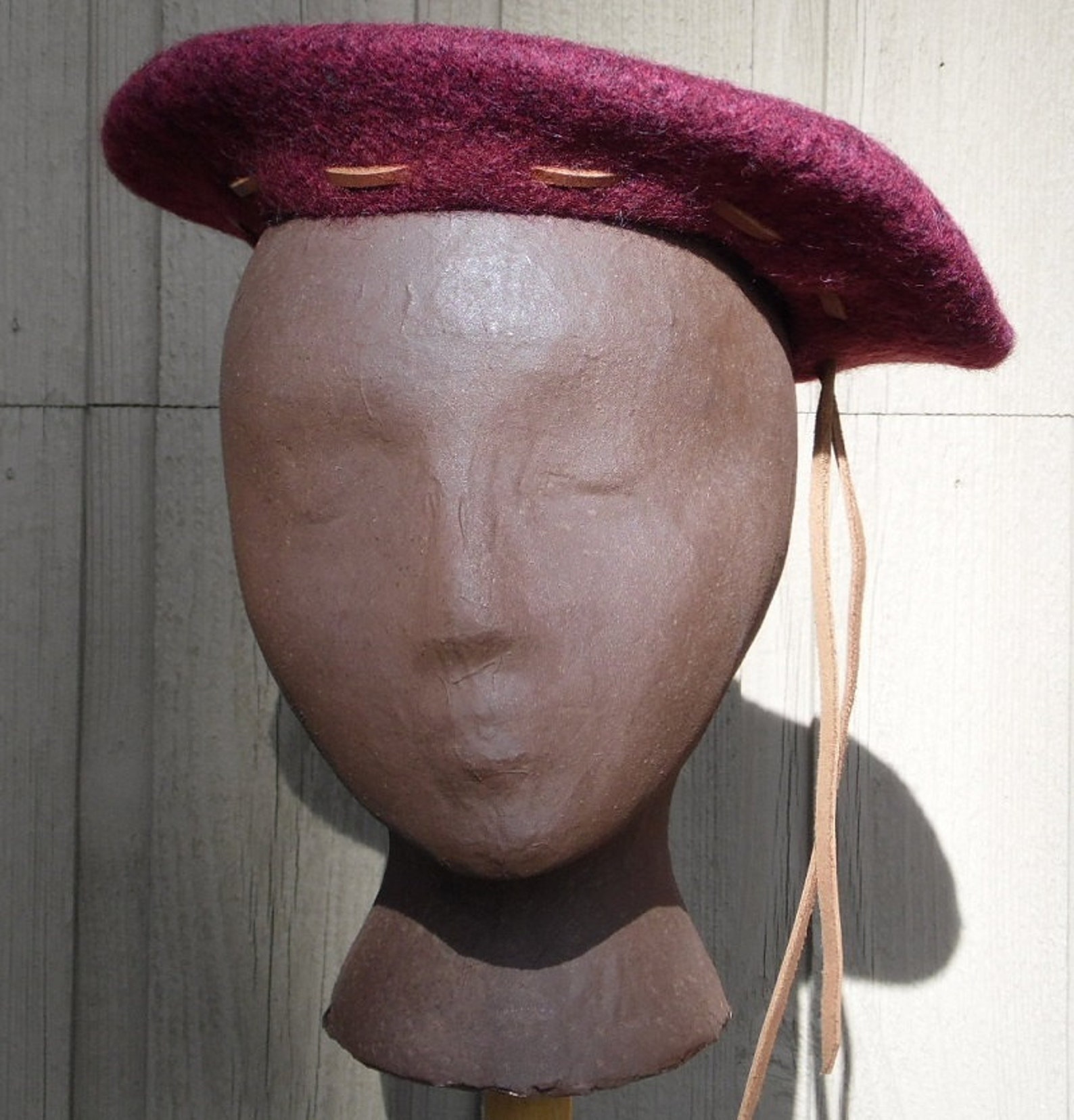 Scottish Bonnet- Knitted and Felted Burgundy/red/maroon Wool L Size - Etsy