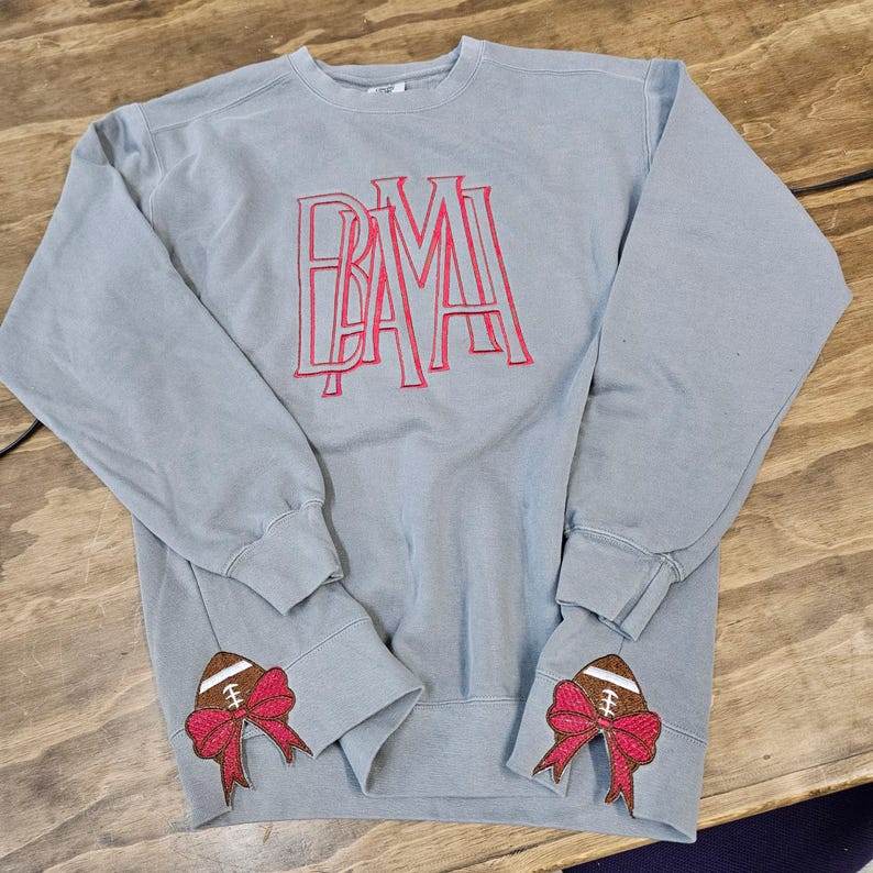 Embroidered BAMA Comfortable Color Sweatshirt - Etsy