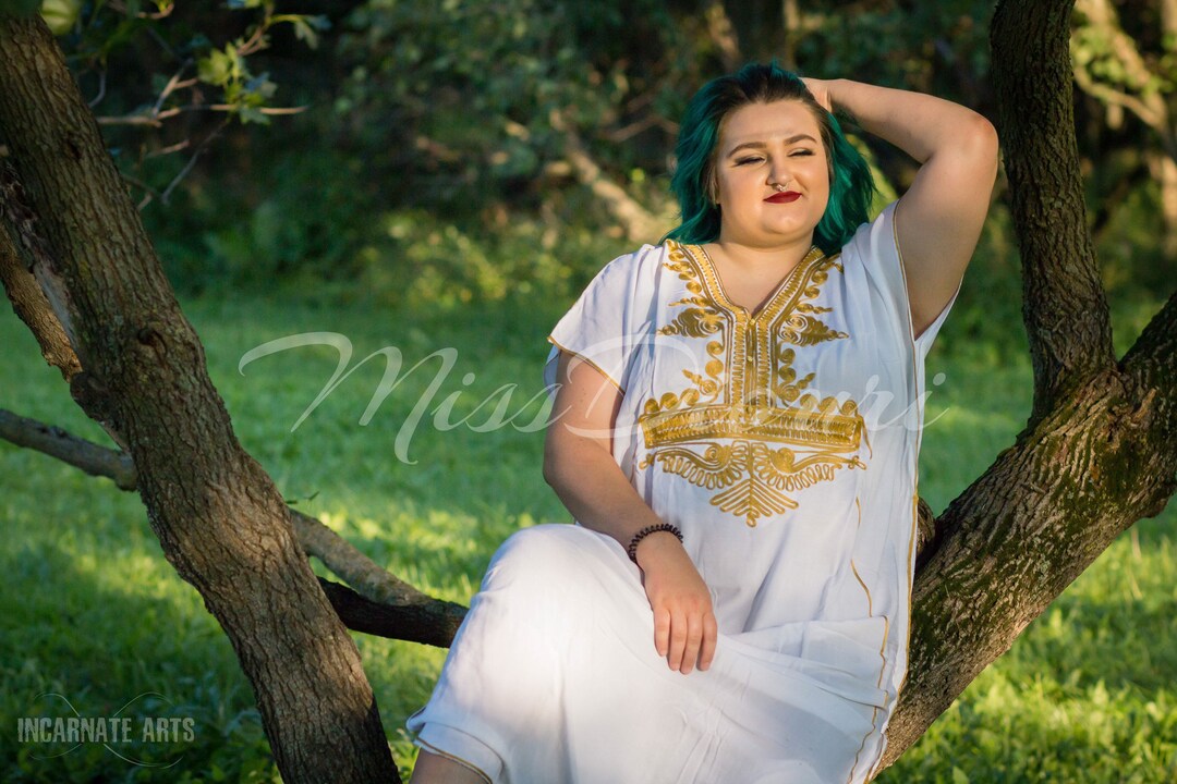 Plus Size White Moroccan Style Handmade Abaya Beautiful Maxi - Etsy