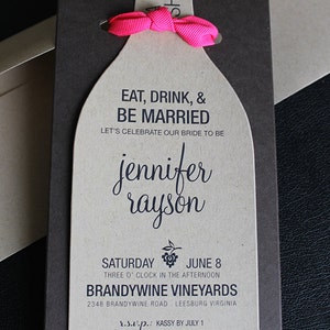 Wine Bottle Invitation Wine Invites Die cut Wine bottle | Etsy