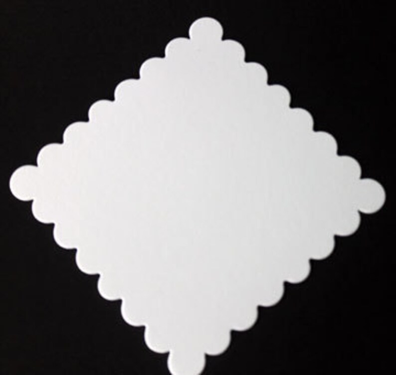 7.5 Inch Square Scalloped Card With Optional Holes Card Stock Buntings ...