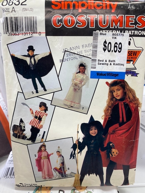 Simplicity Vintage Childrens Costumes Sizes Sml-lg Pattern - Etsy