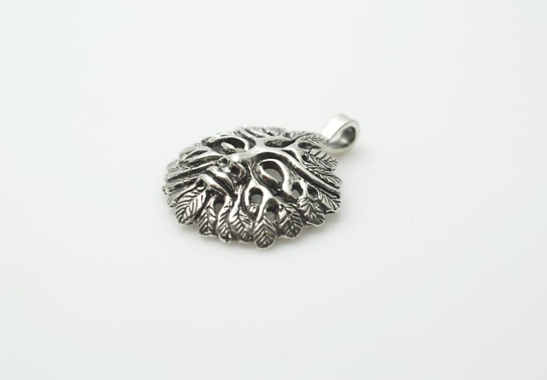 Green Man Pendant in Sterling Silver - Etsy