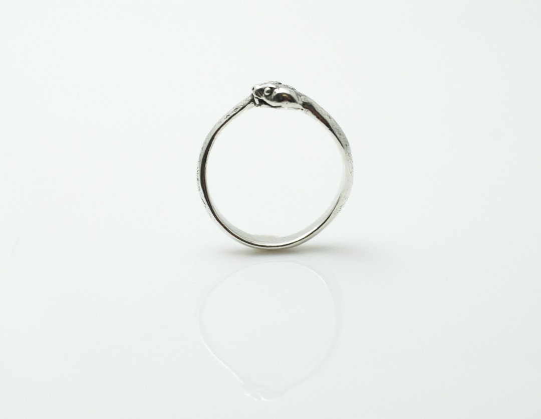 Ouroboros Snake Ring in Sterling Silver - Etsy