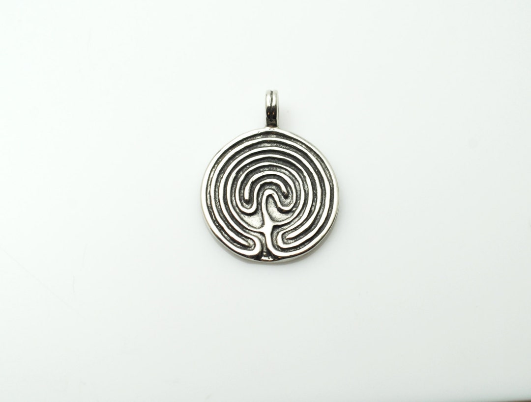 Labyrinth Pendant in Sterling Silver - Etsy