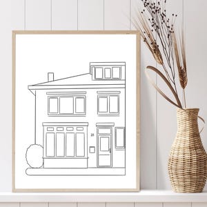Custom House Line Drawing From Photo - Custom First House Outline ...