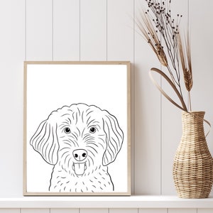 Personalized Dog Line Art Drawing From Photo Custom Pet Outline ...