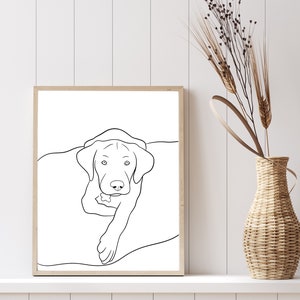 Personalized Dog Line Art Drawing From Photo Custom Pet Outline ...