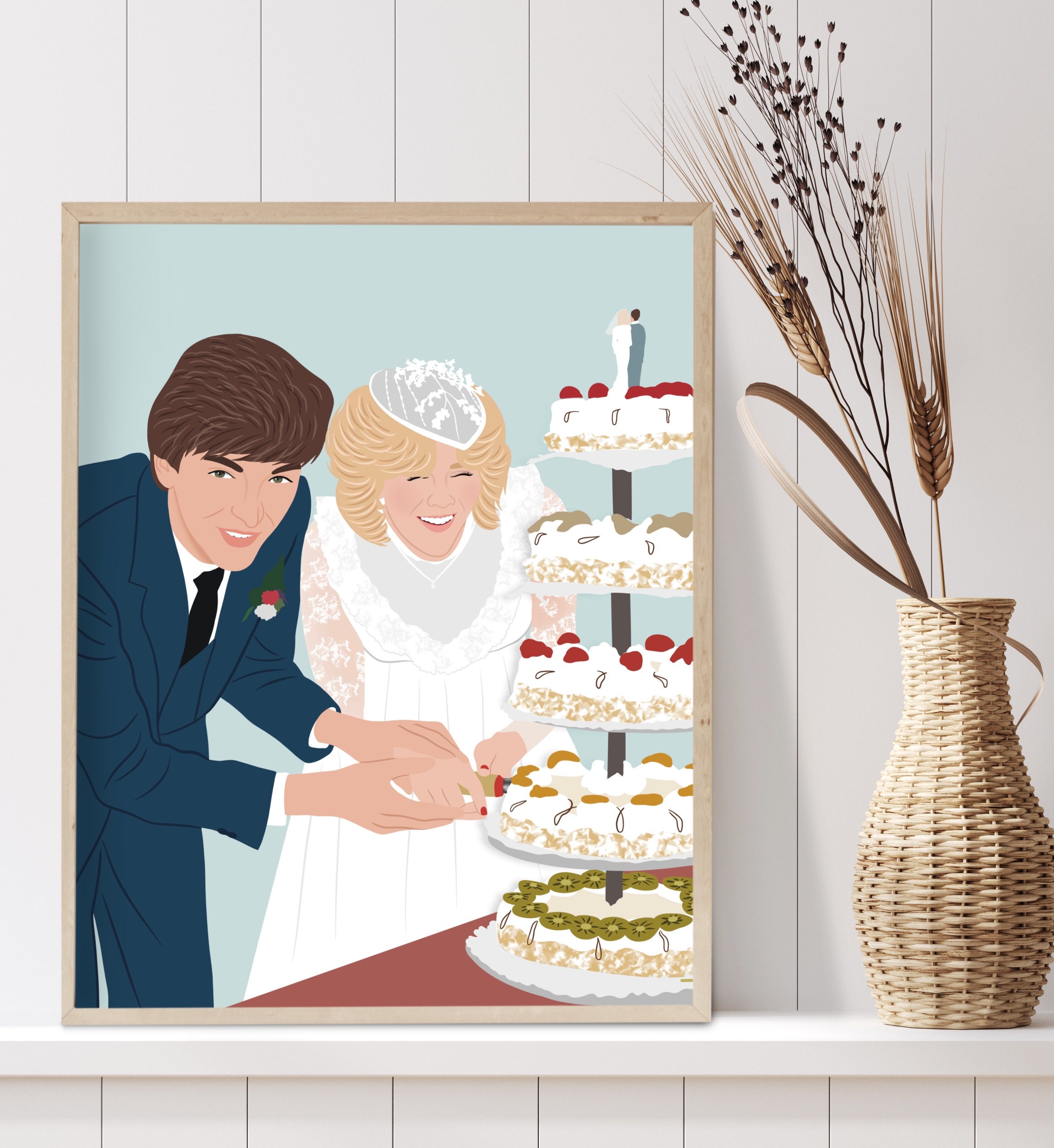 Custom Faceless Digital Drawing From Photo With Background | Wedding ...