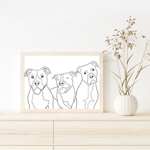 Personalized Dog Line Art Drawing From Photo Custom Pet Outline ...