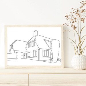 Custom House Line Drawing From Photo - Custom First House Outline ...