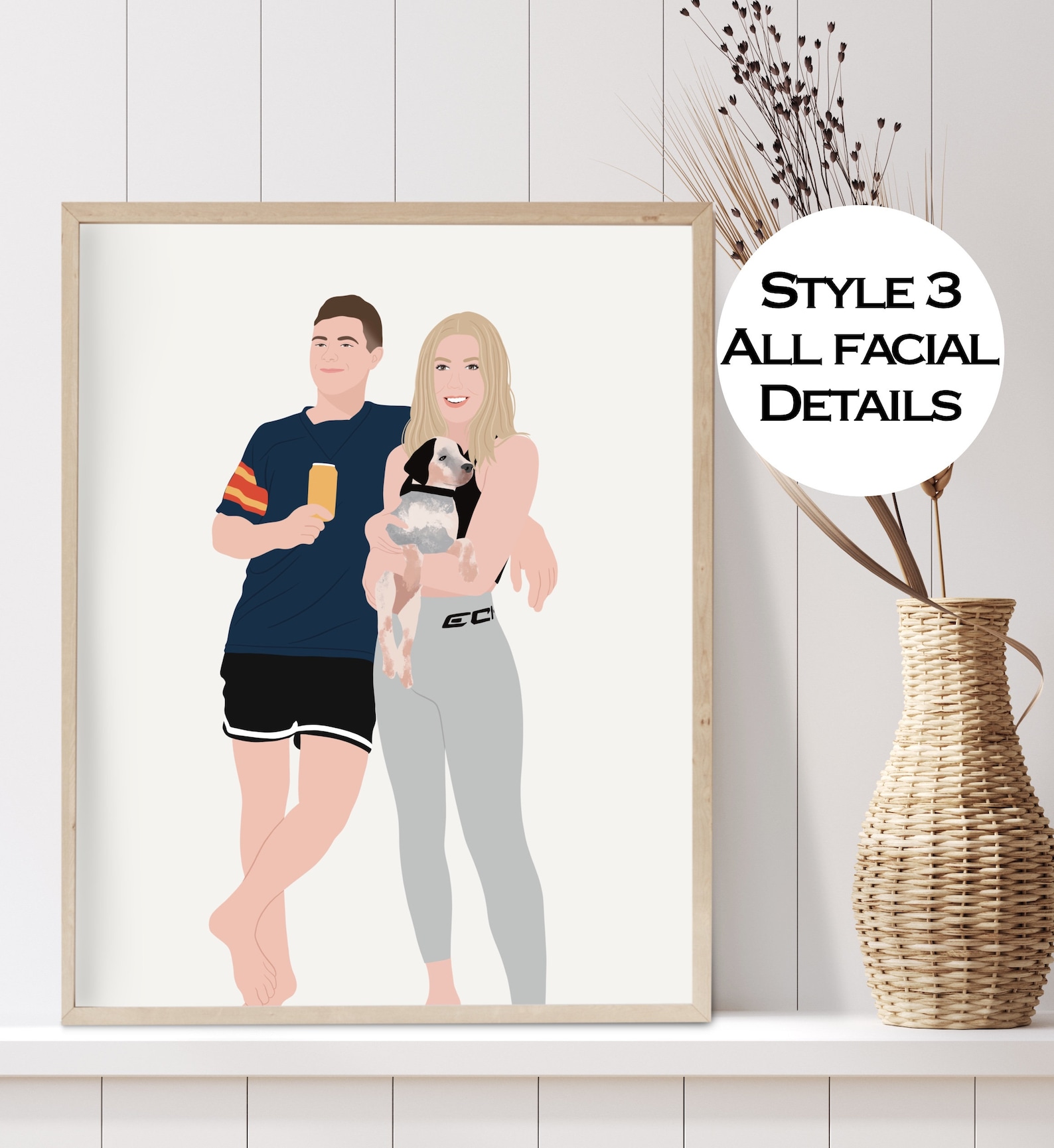 Custom Faceless Digital Drawing From Photo With Background - Etsy