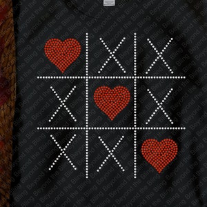 Tic Tac Toe Bling Valentine's Day Shirt XOXO Bling Tic Tac Toe Hearts ...
