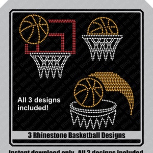 Rhinestone Basketball Template Bling Basketball Hoop Template ...