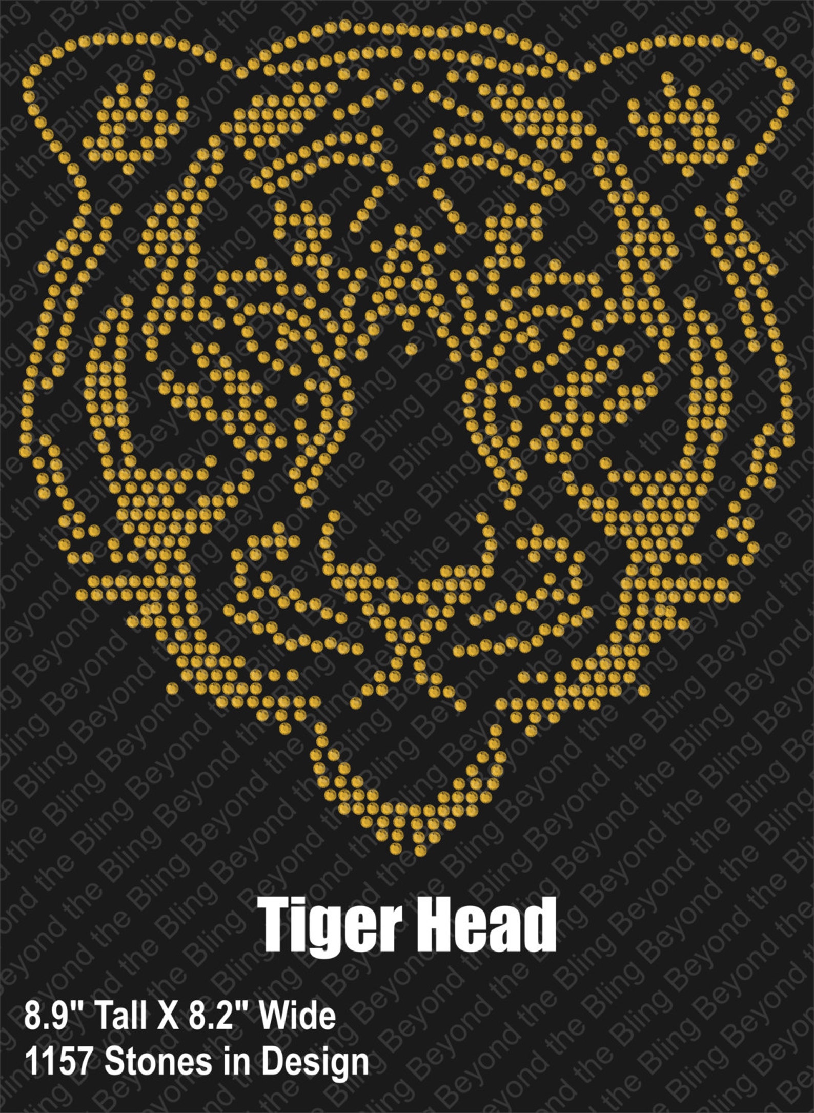 Tiger Head Rhinestone Download Template DIY Tiger Head - Etsy