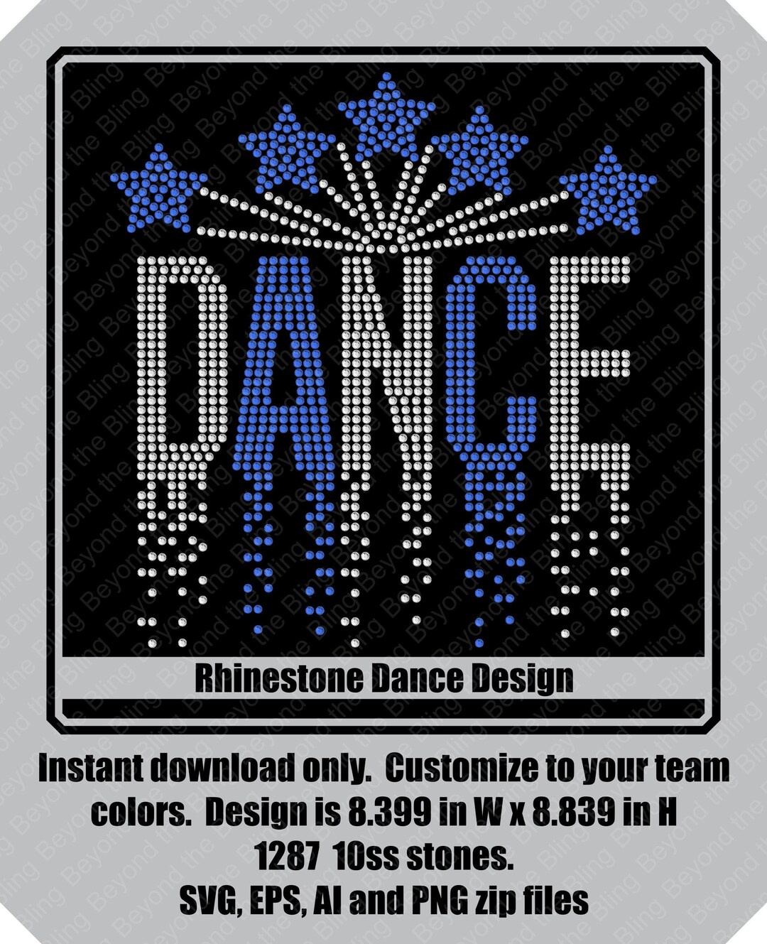 Rhinestone Dance Instant Download SVG, Dance Team Bling Design, DIY ...