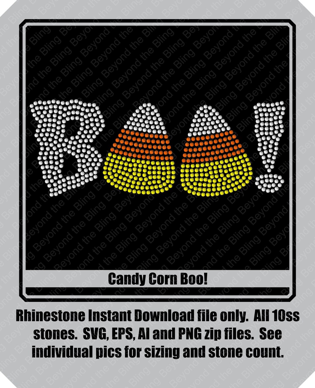Rhinestone Instant Download, Halloween Candy Corn Boo Digital Download ...