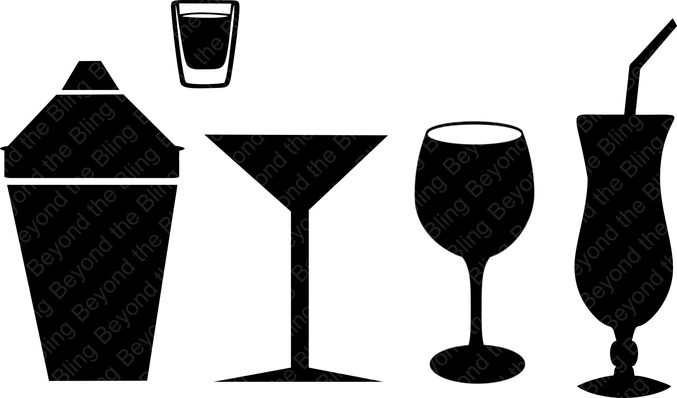 Drinking Glasses Svg Download File Barware Svg File - Etsy