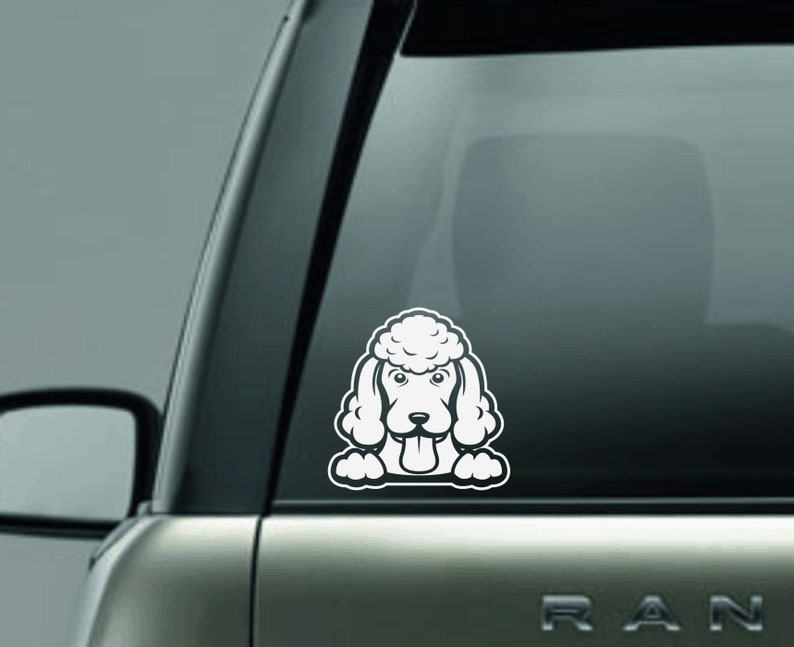 Peeking Dog Breed Car Window Decal, Dog Car Window Decal, Pitbull ...