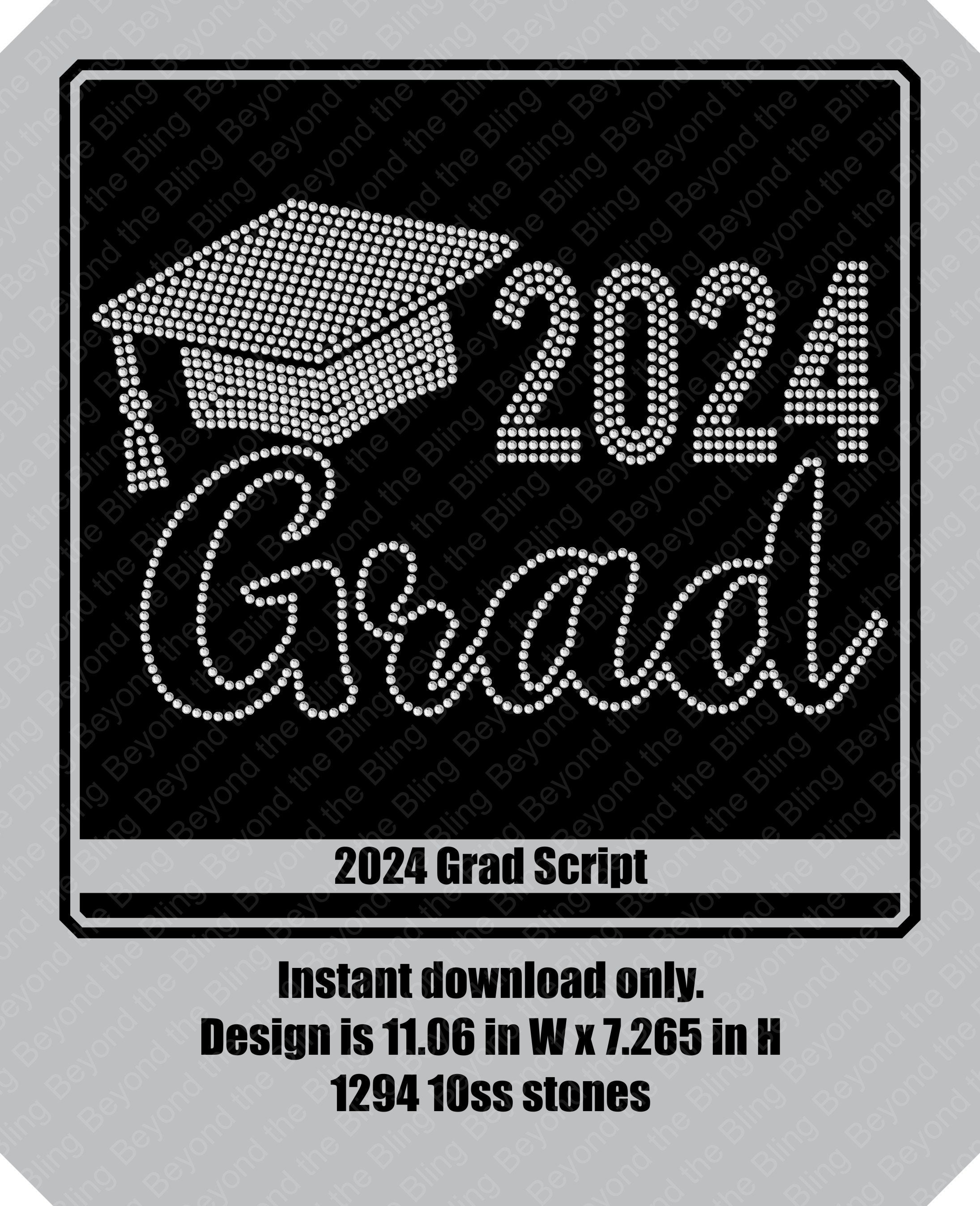 Rhinestone Graduation Instant Download SVG, Class of 2024 Bling Design ...