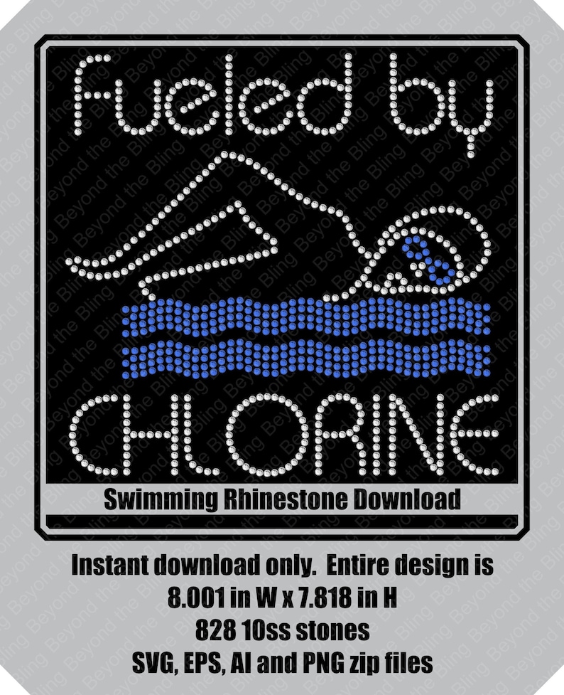 Swim Team Bling DIY Download Template Swimming DIY Rhinestone Template ...