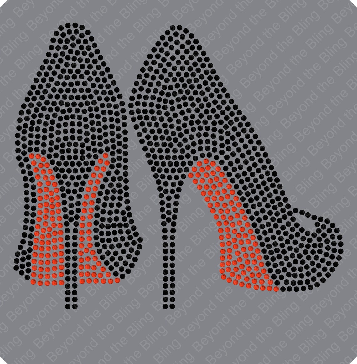 2 Color Stiletto Shoes Rhinestone Instant Download High Heel - Etsy