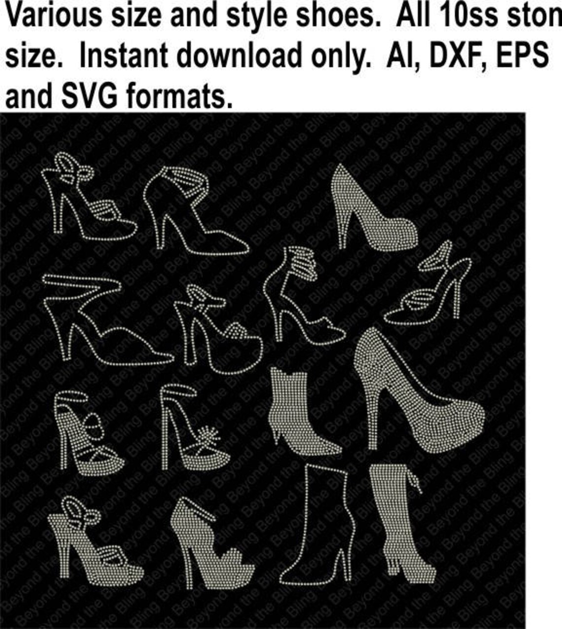 Bling Template Rhinestone Template Shoes and Boots Bling - Etsy