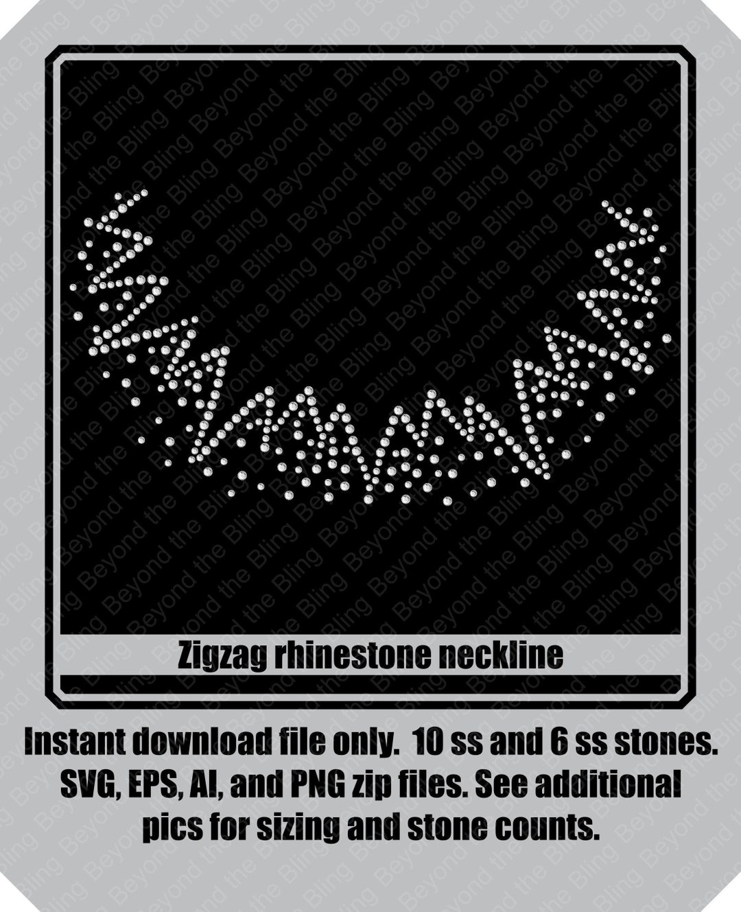 Rhinestone Download Zigzag Neckline Pattern Bling Download Pattern DIY ...