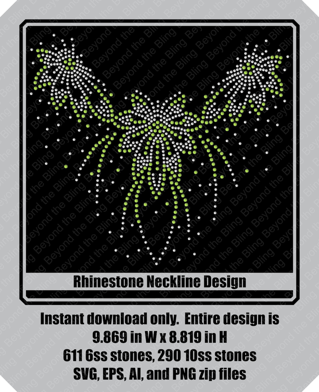 Rhinestone Neckline Pattern Download Bling Download Pattern DIY ...