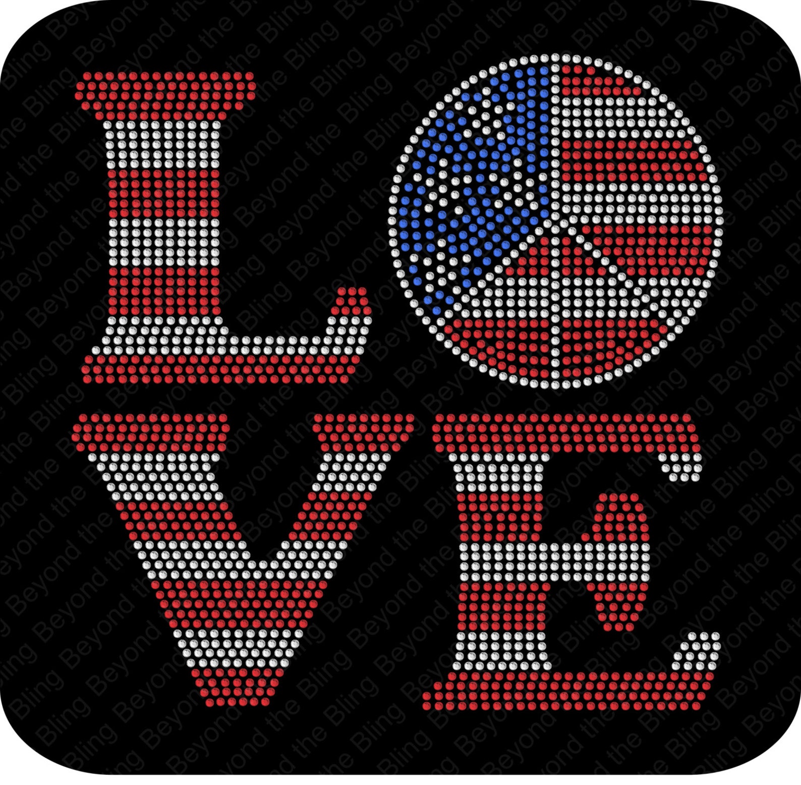 4th of July Flag Peace Rhinestone Bling Download Flag Peace America DIY ...