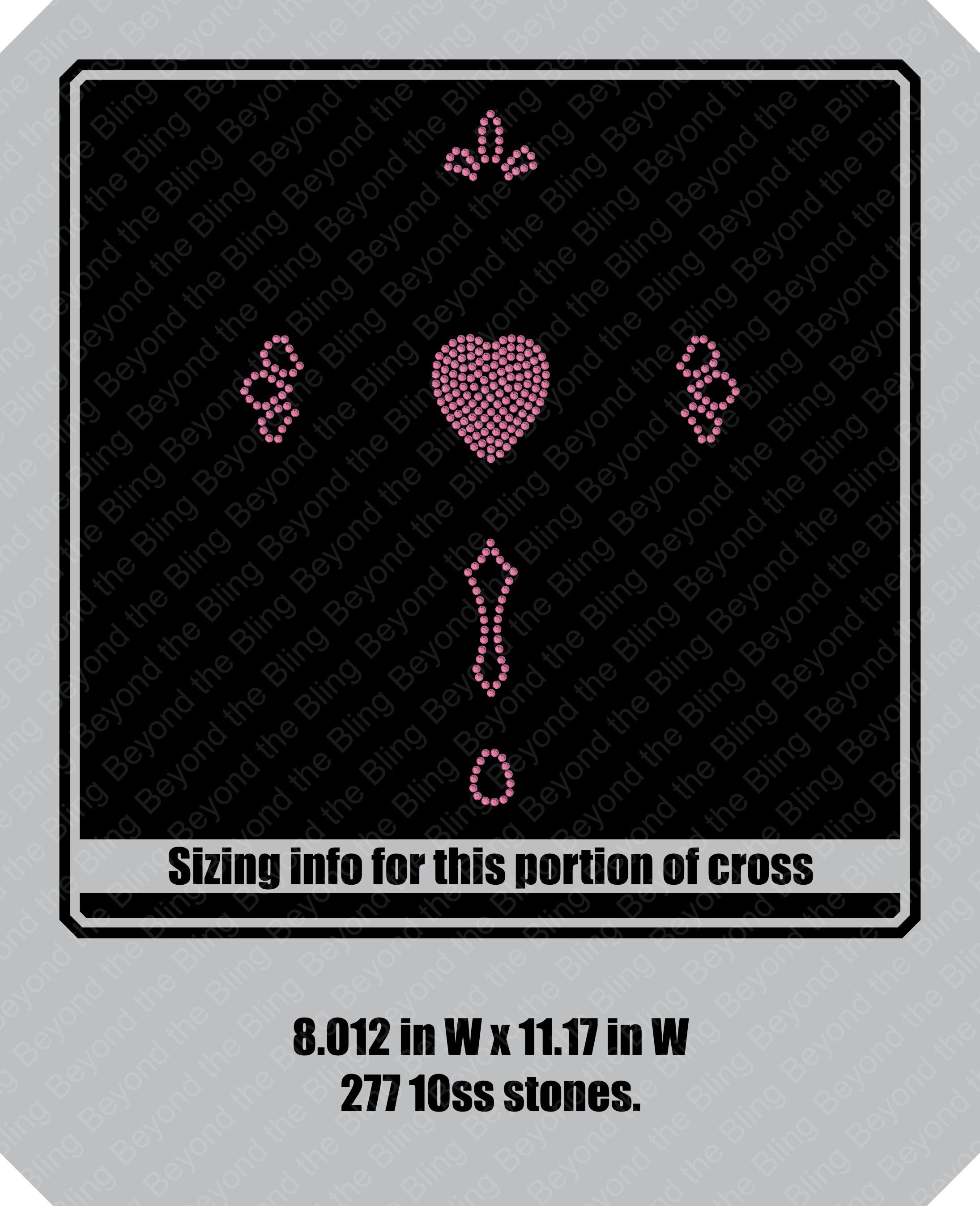 Rhinestone Cross Scrolls Heart Instant Download SVG, Fancy Cross Bling ...