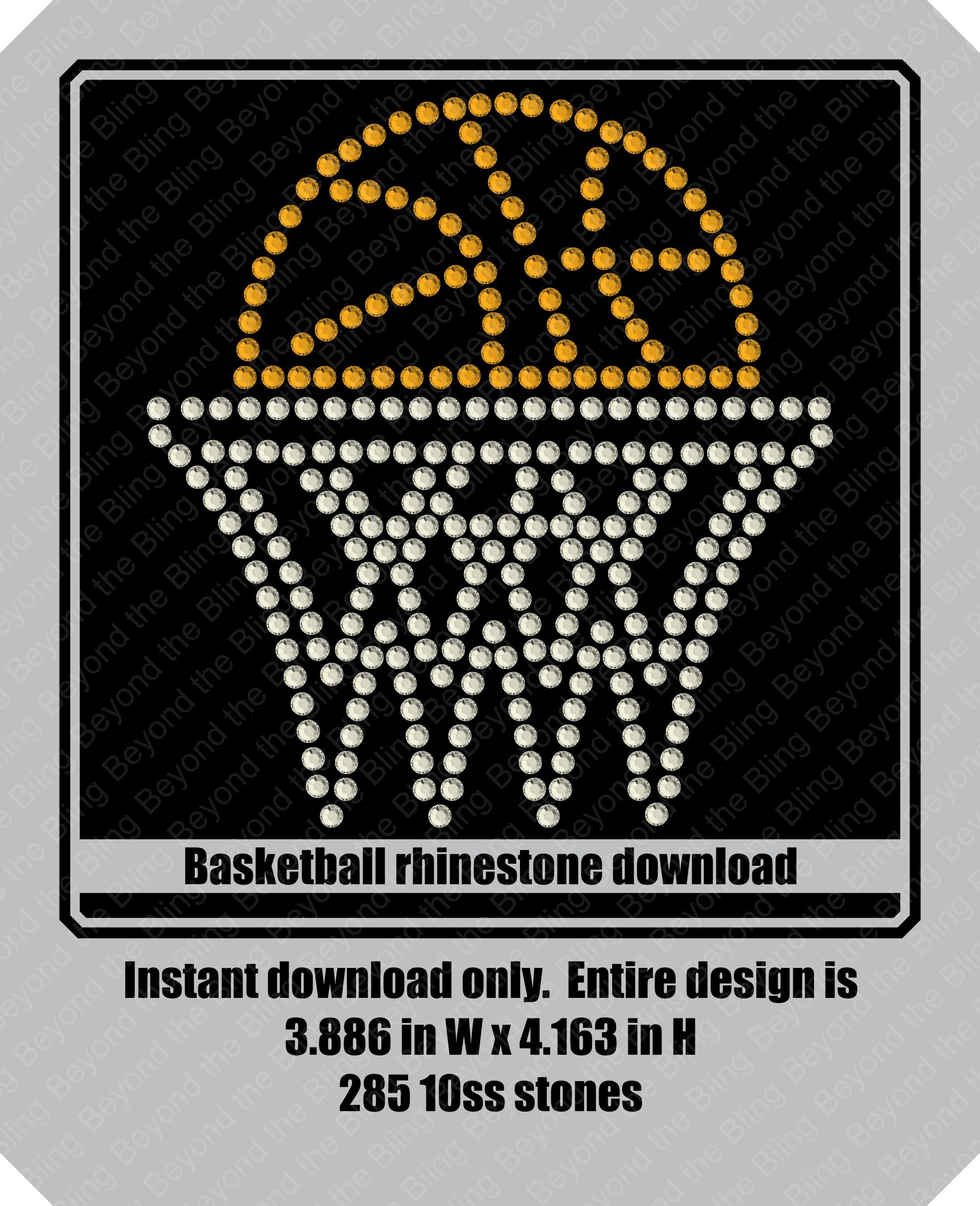 Rhinestone Basketball Template Bling Basketball Hoop Template ...