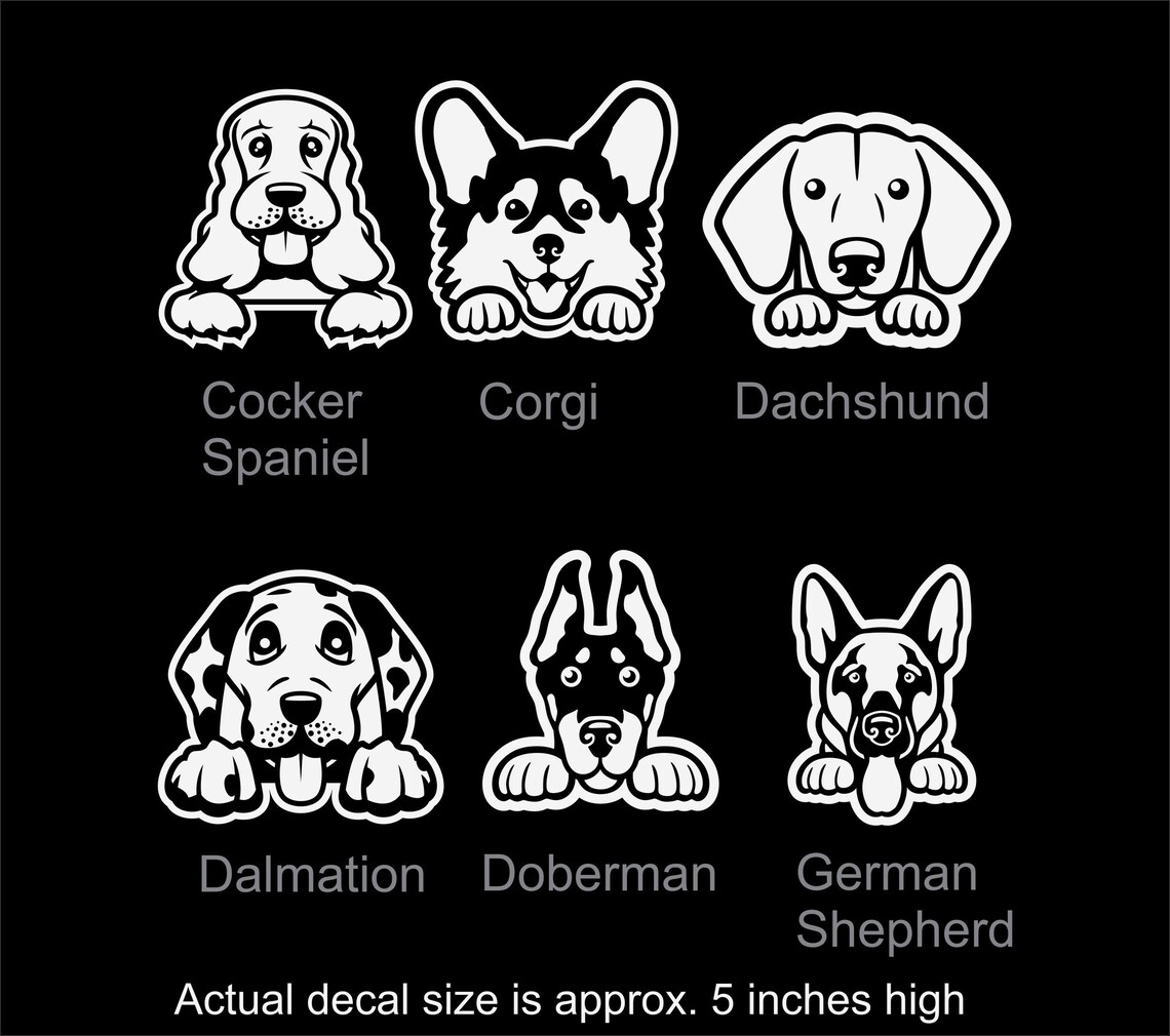 Peeking Dog Car Window Decal Vinyl Car Window Decal Cocker - Etsy