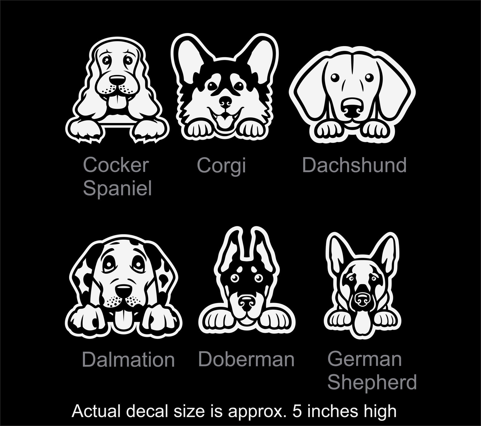 Peeking Dog Car Window Decal Vinyl Car Window Decal Cocker | Etsy