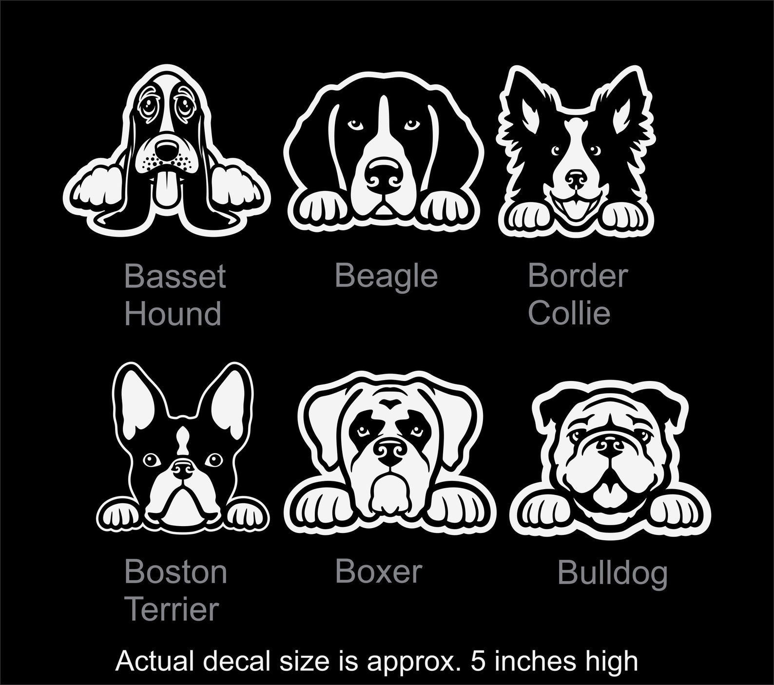 Peeking Dog Car Window Decal, Vinyl Car Window Decal, Basset Hound ...