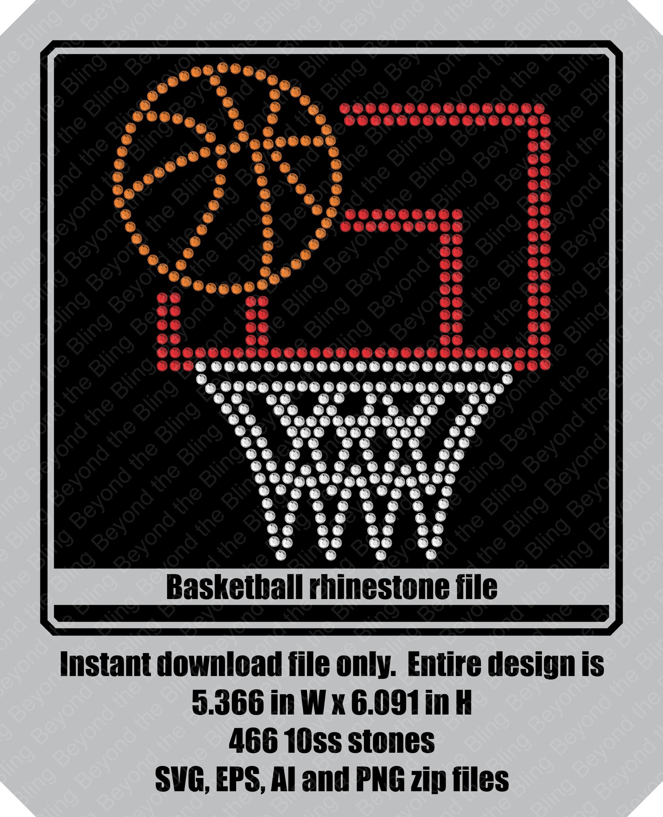 Rhinestone Basketball Template Bling Basketball Hoop Template ...