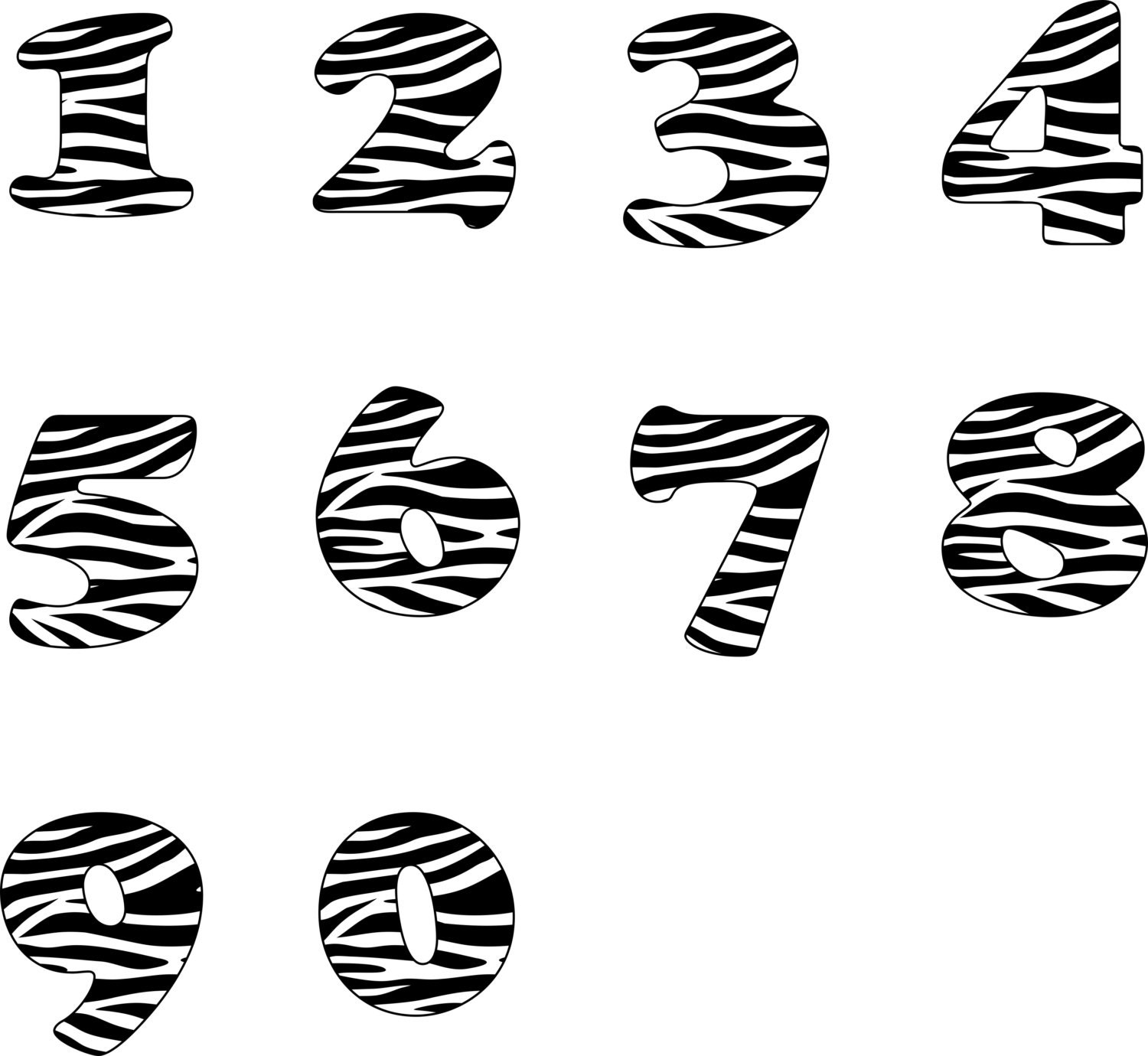 Zebra Svg Alphabet Font Zebra Digital Cut File Letters Zebra Vinyl Cut ...