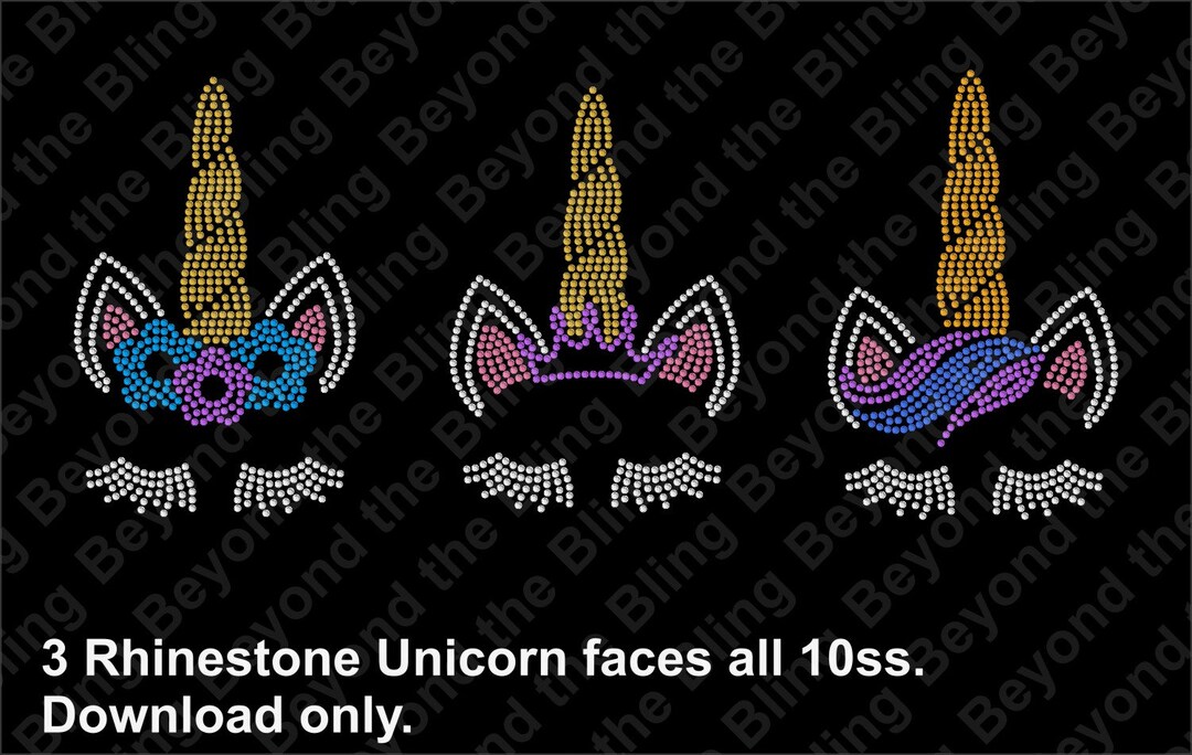 Rhinestone Unicorn Faces Bling SVG Pattern (digital Download) - Etsy