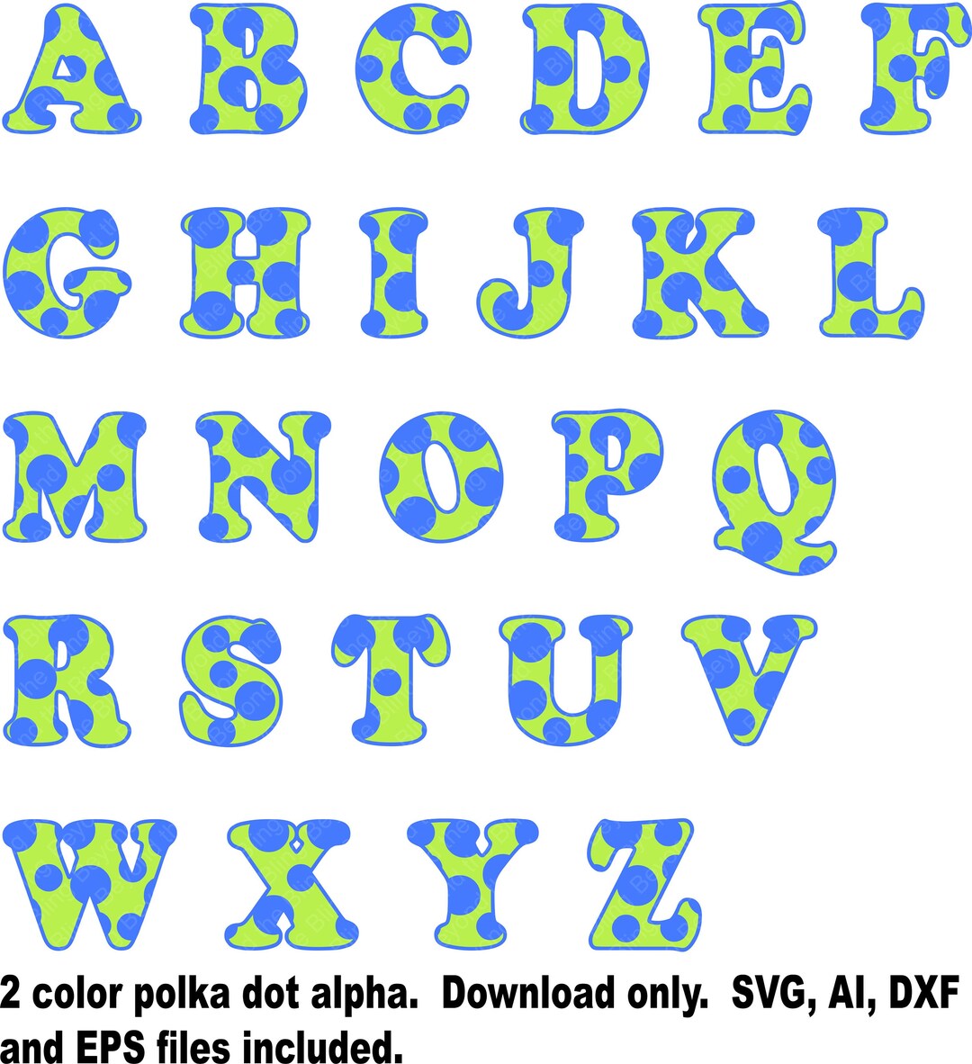 Scrapbook Polka Dot Alphabet Letters Svg Digital Download - Etsy