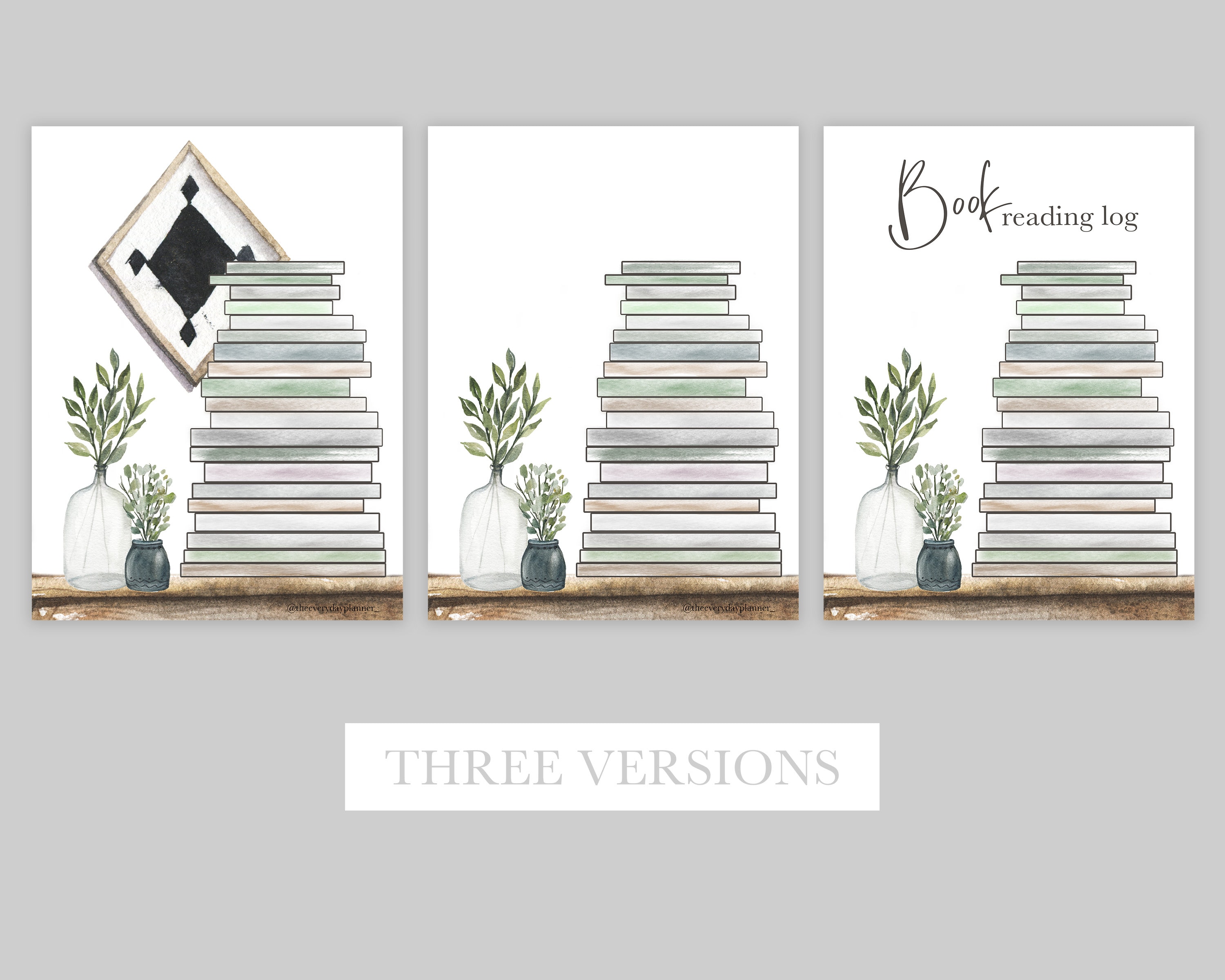 Book Stack Reading Log // Three Versions - Etsy