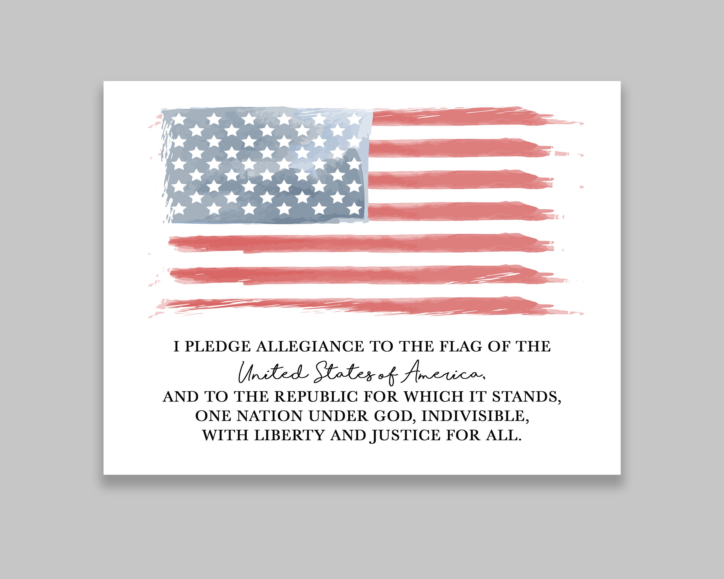 Pledge of Allegiance // Landscape Printable - Etsy Canada