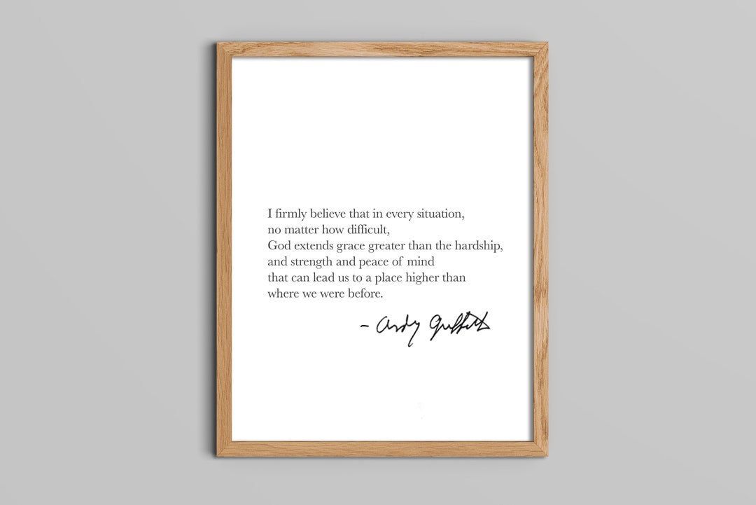 Andy Griffith Quote // Signature Print - Etsy