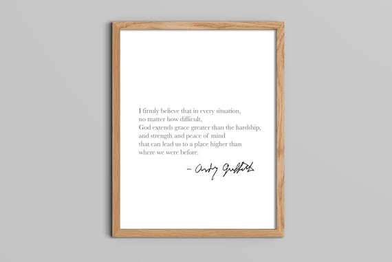 Andy Griffith Quote // Signature Print | Etsy