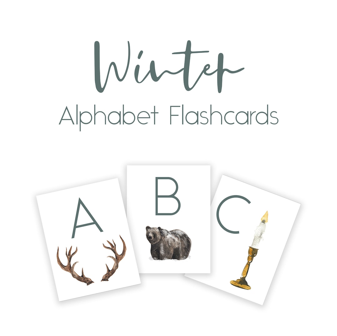 Winter Alphabet Cards - Etsy