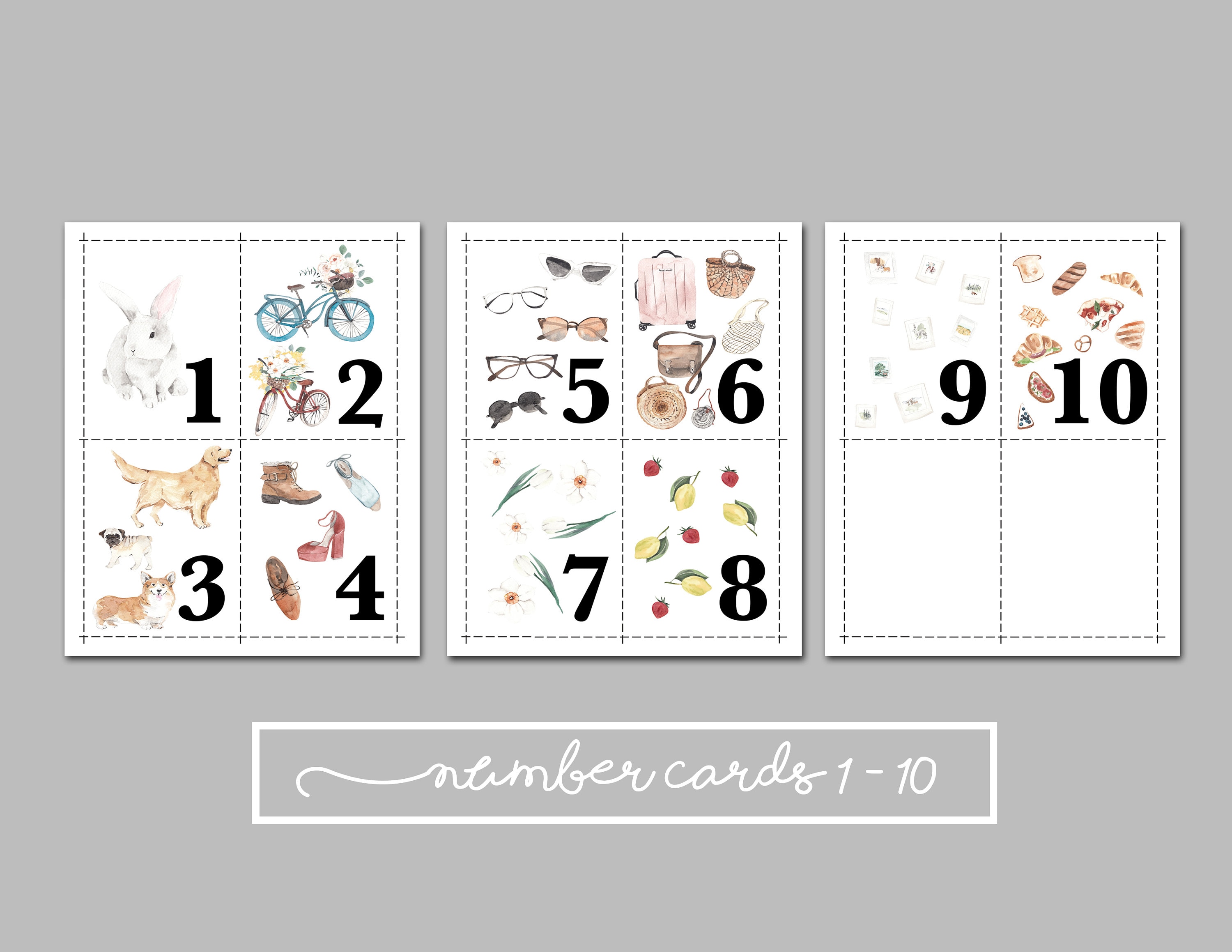 Number Cards | Etsy