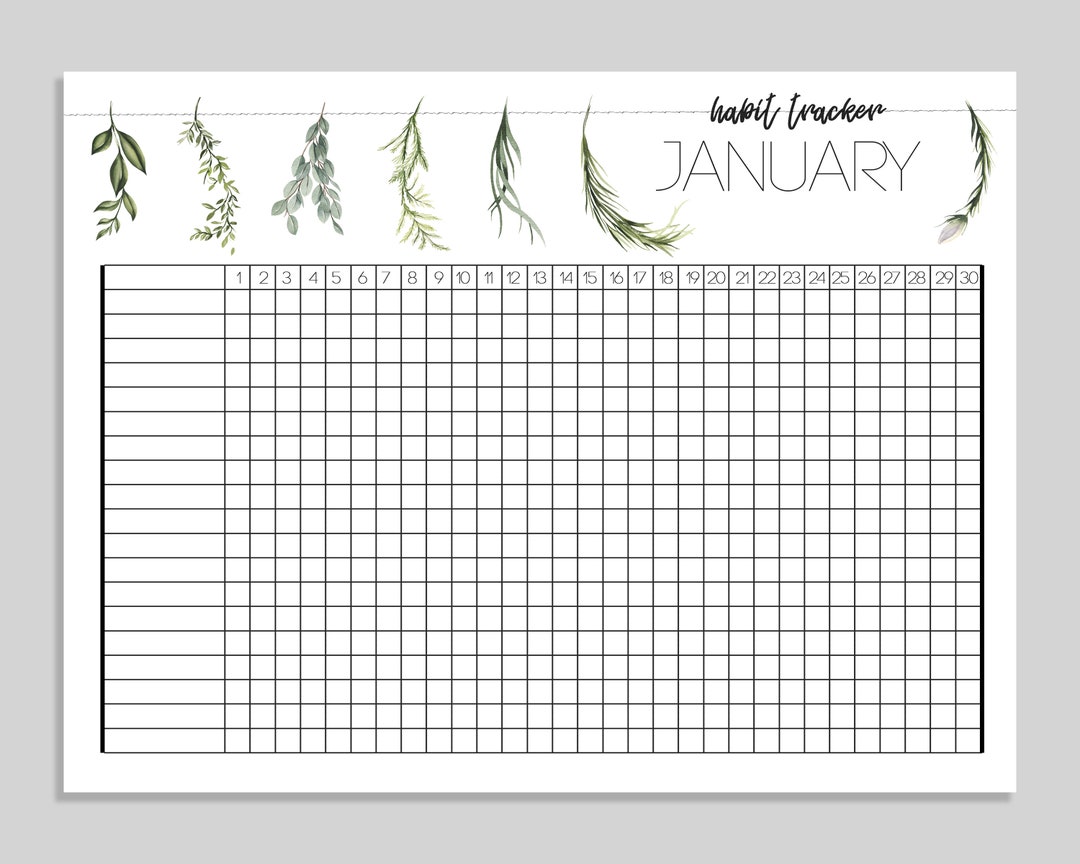 12 Month Habit Tracker - Etsy