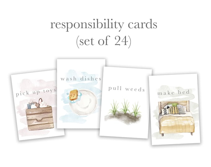 Responsibility Cards // Set of 24 // Routine, Rhythm, Affirmation - Etsy